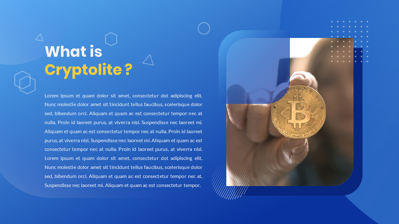 Cryptolite - Cryptocurrency Blockchain Keynote Template by yogaapr